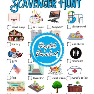 Explore the School Scavenger Hunt | Back to School Scavenger Hunt ...