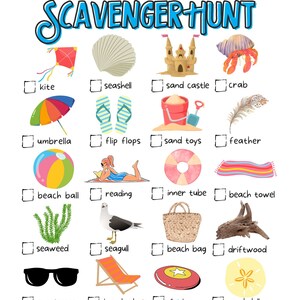 Summer Scavenger Hunt Pack of 8 Scavenger Hunt for Kids Outdoor ...
