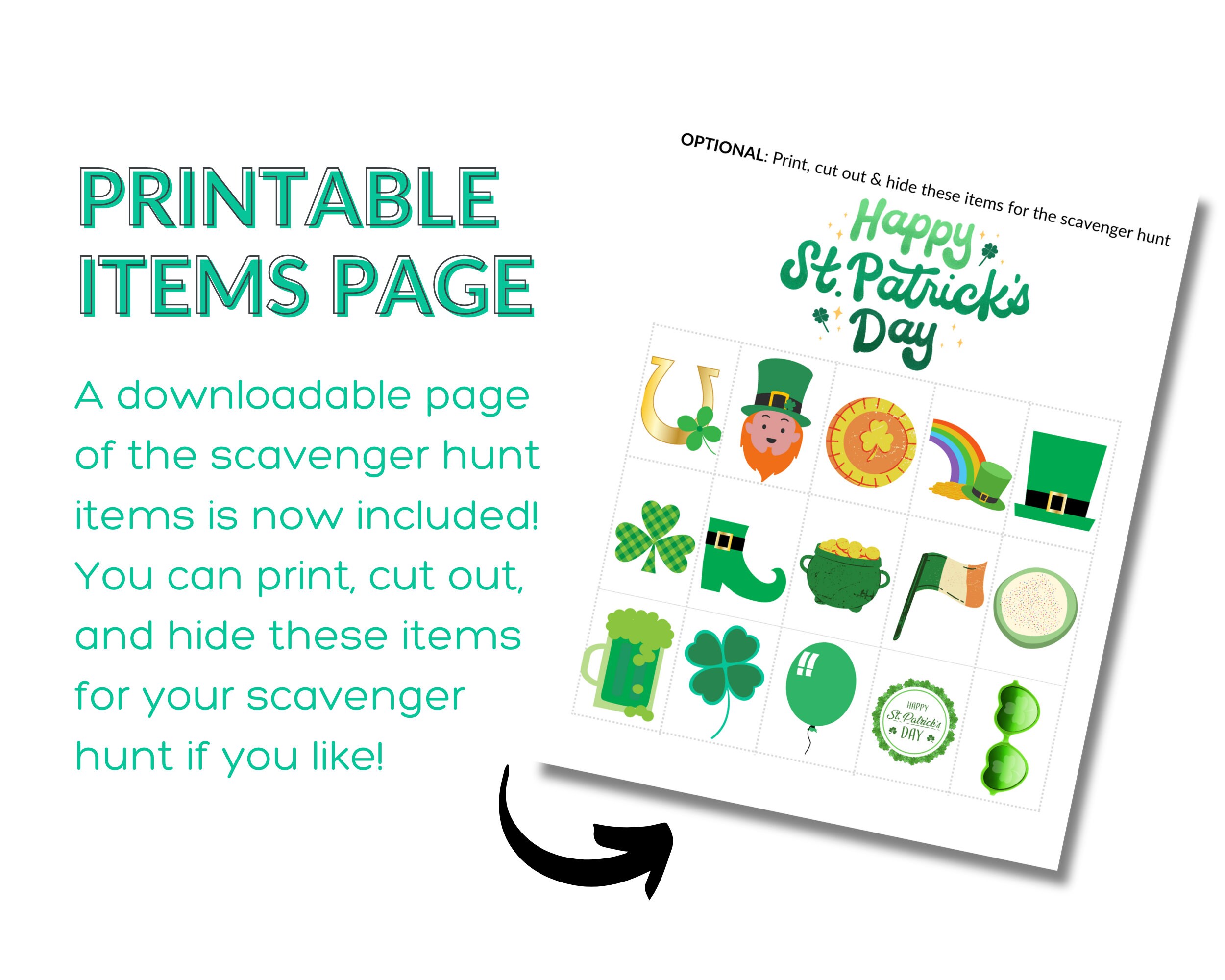 St. Patricks Day Scavenger Hunt for Kids | St Patricks Day Treasure ...