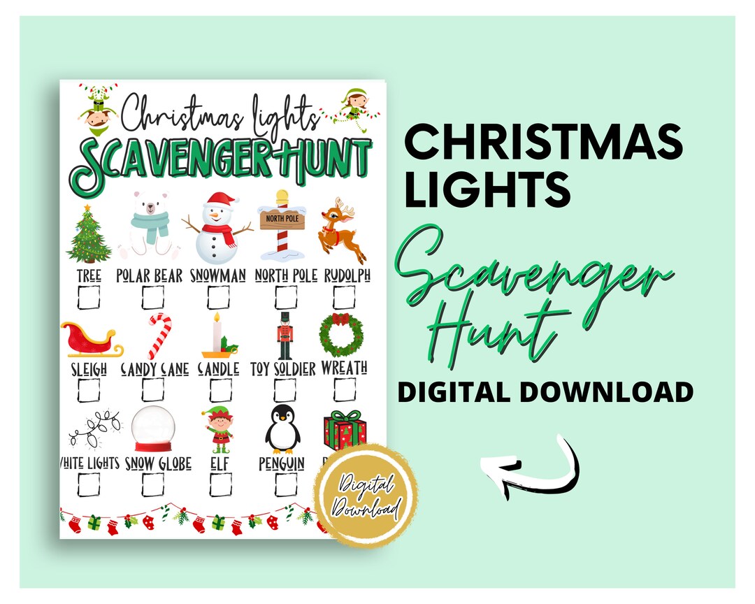 Christmas Lights Scavenger Hunt Winter Scavenger Hunt - Etsy
