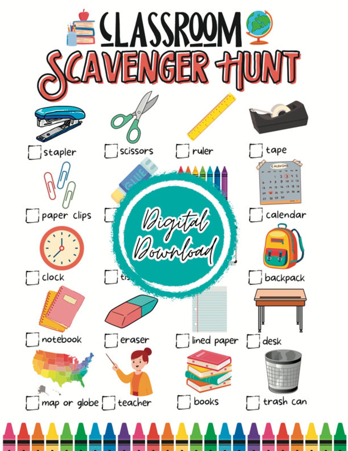 Classroom Scavenger Hunt | Back to School Scavenger Hunt | First Day of ...