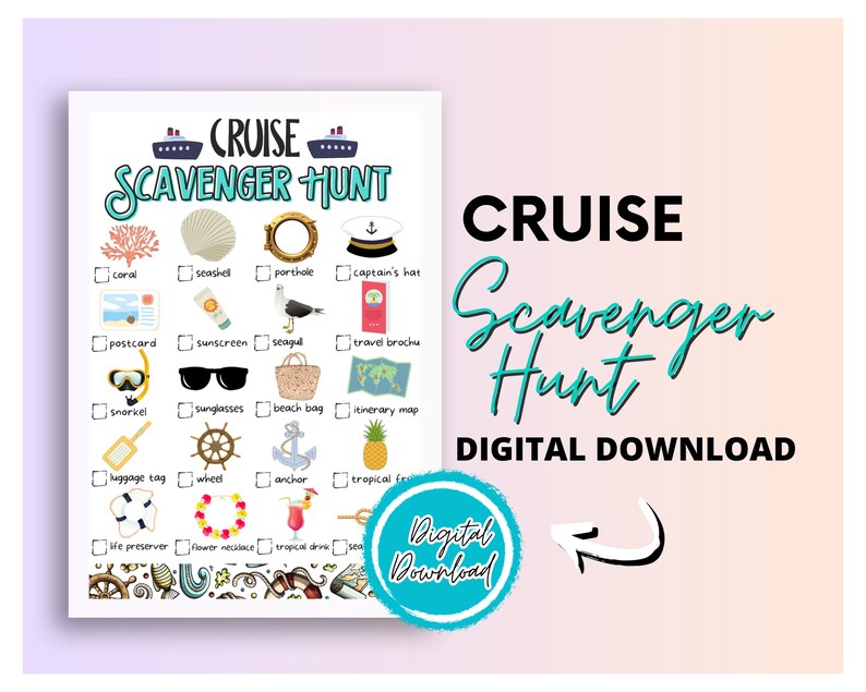 Cruise Scavenger Hunt | Cruise Game | Cruise Essentials | Cruise ...