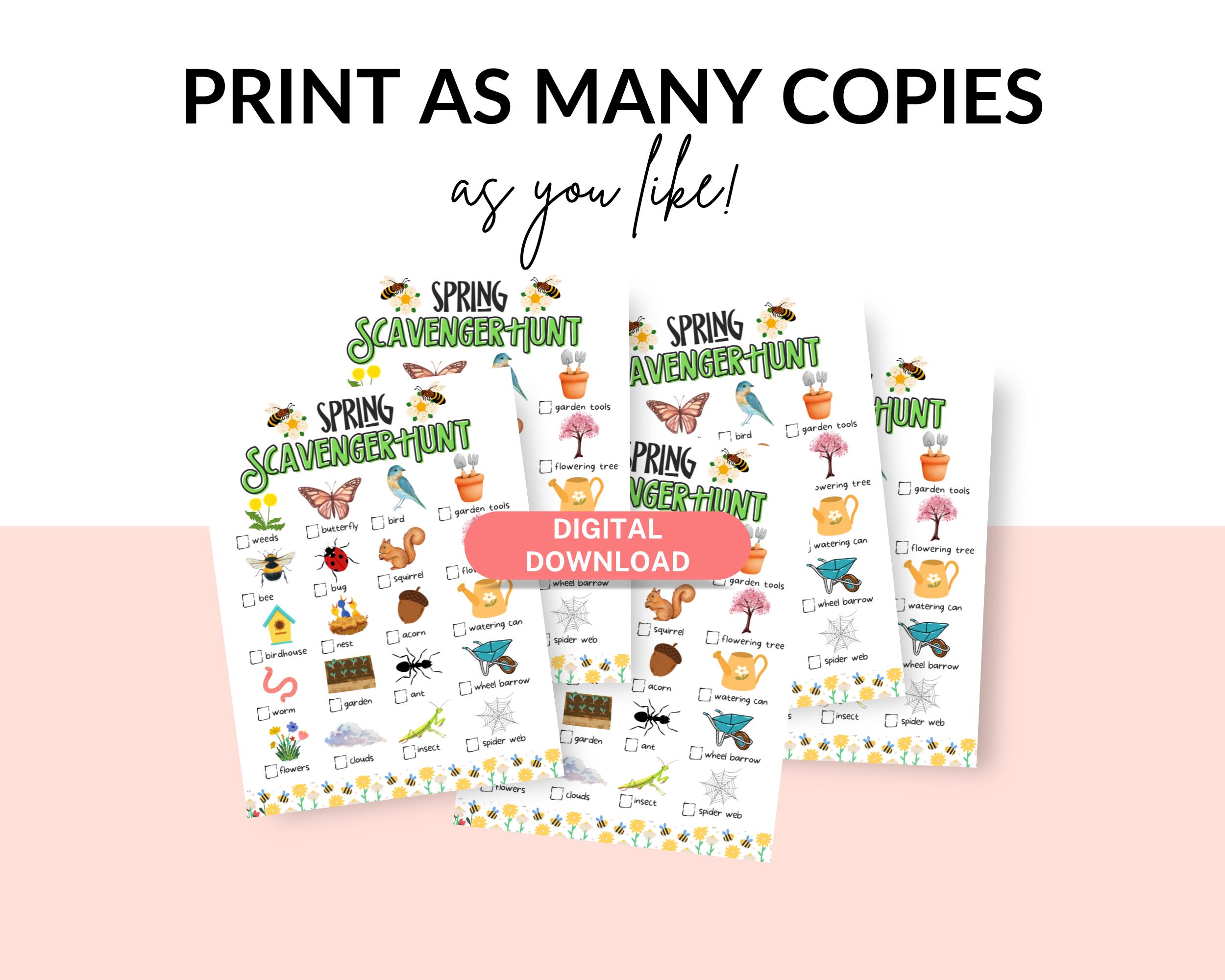 Spring Scavenger Hunt for Kids | Spring Printable | Nature Study ...