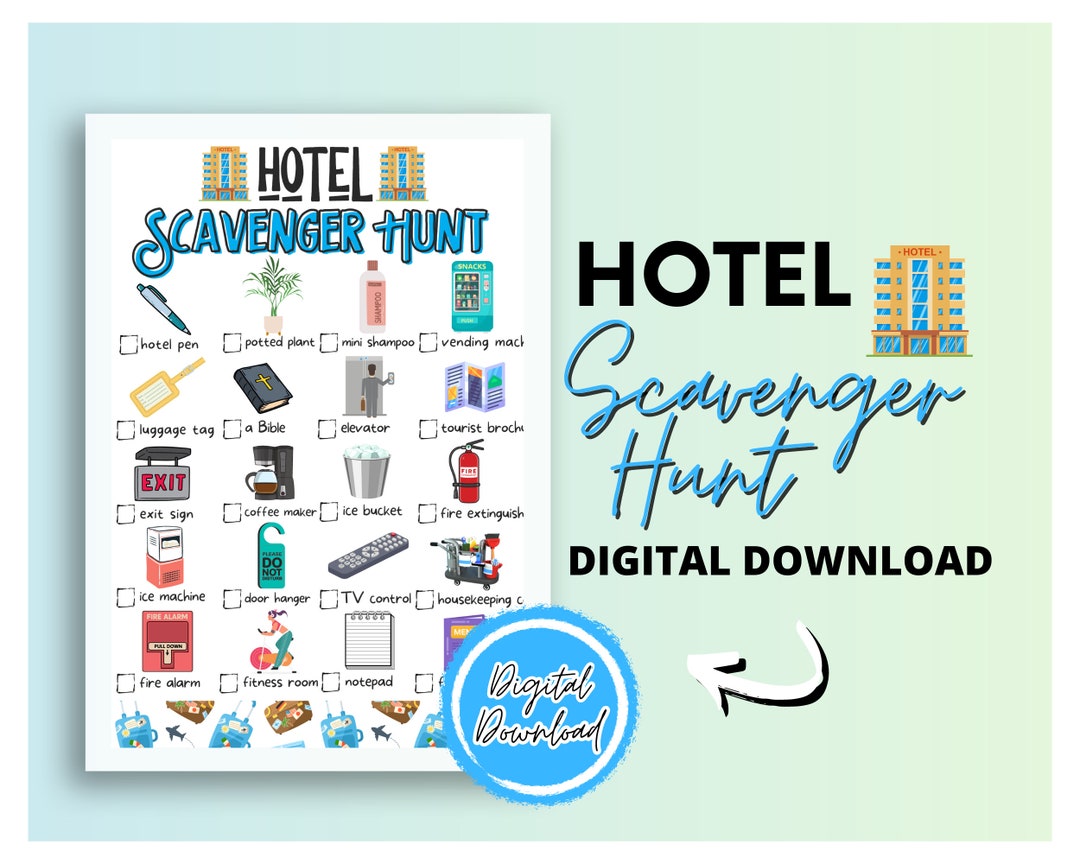 Hotel Scavenger Hunt | Motel Scavenger Hunt | Travel Scavenger Hunt ...