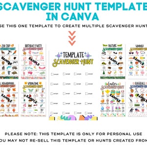 Scavenger Hunt Template for Kids in Canva | Fully Editable | Digital ...