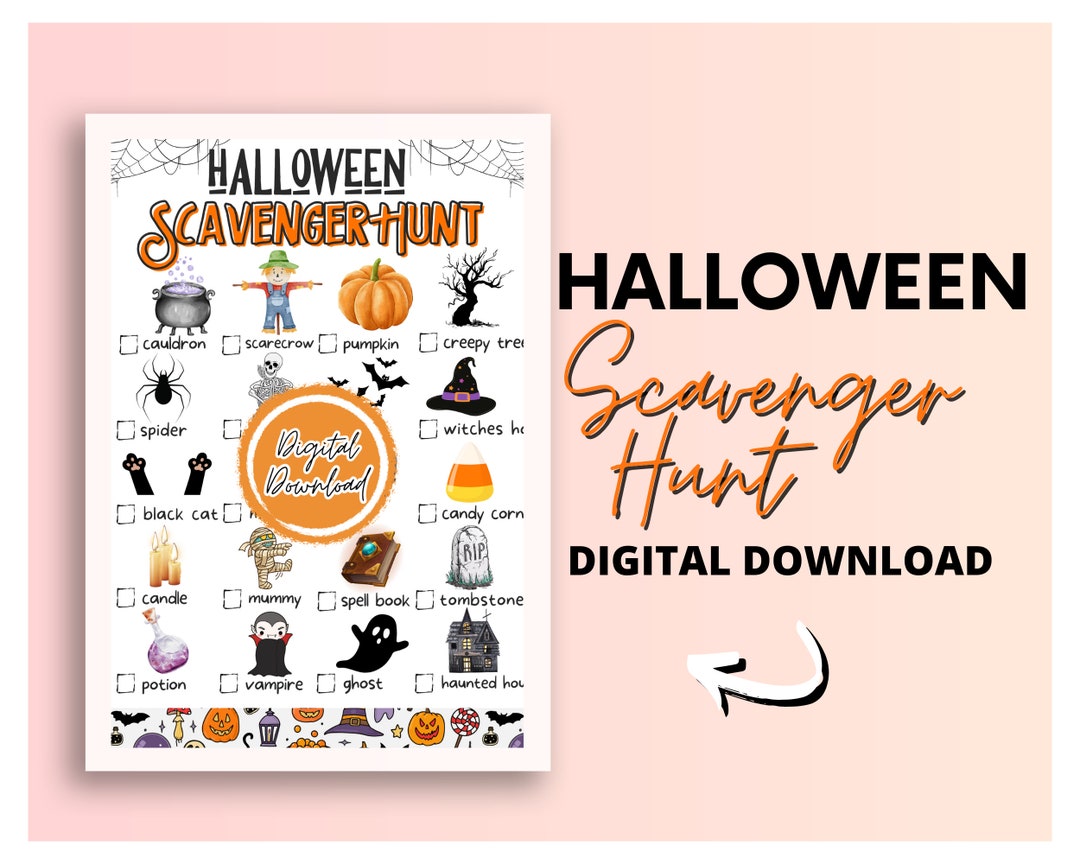Halloween Scavenger Hunt | Halloween Party Game | Kids Activity ...