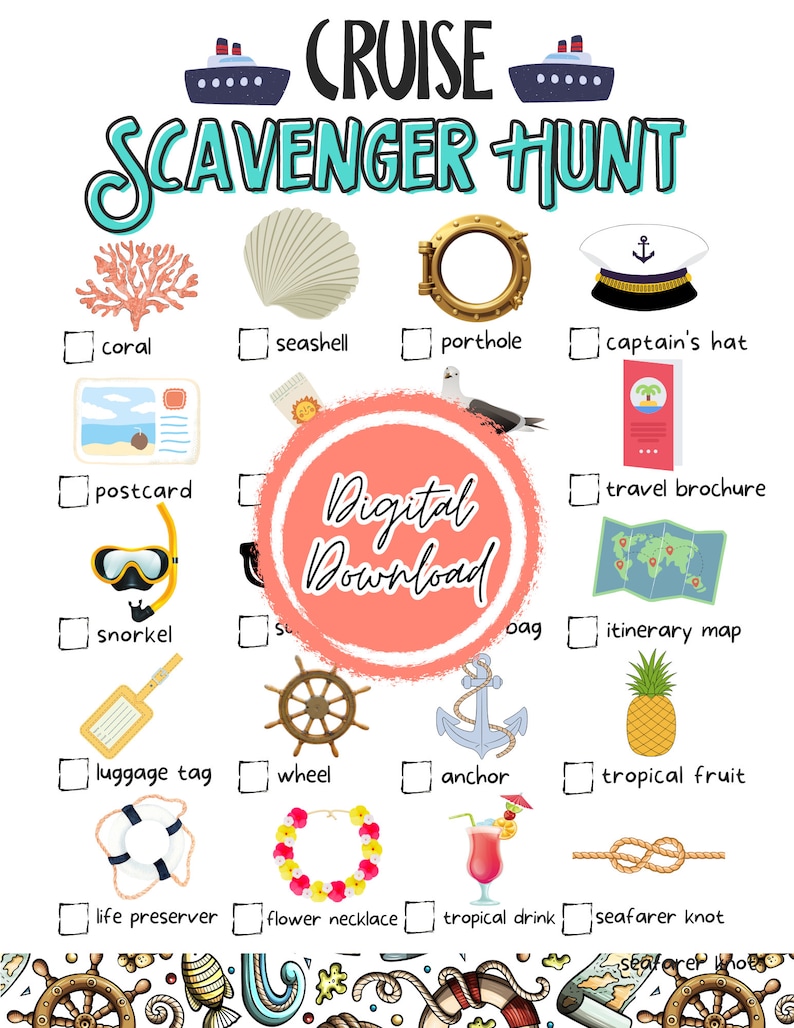 Cruise Scavenger Hunt | Cruise Game | Cruise Essentials | Cruise ...