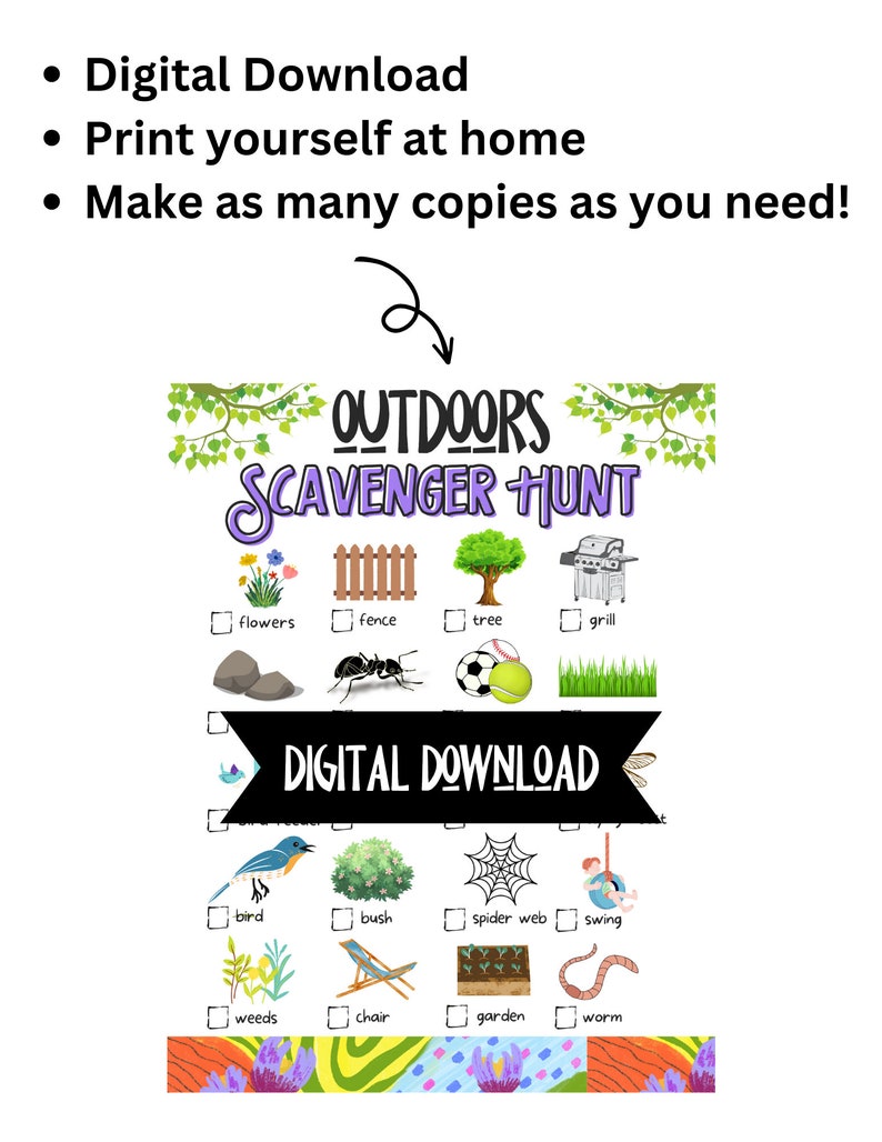 Outdoor Scavenger Hunt Scavenger Hunt for Kids Treasure Hunt Games for ...