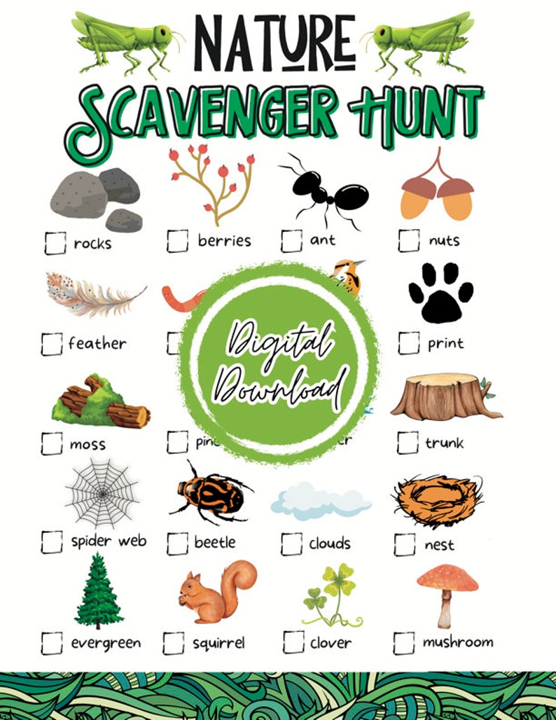 Nature Scavenger Hunt Printable Nature Walk Nature Game Nature Study ...