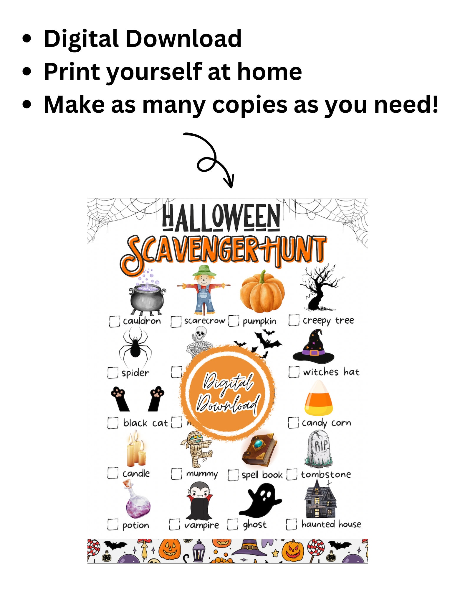 Halloween Scavenger Hunt | Halloween Party Game | Kids Activity ...