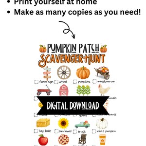 Pumpkin Patch Scavenger Hunt | Fall Scavenger Hunt | Farm Scavenger ...