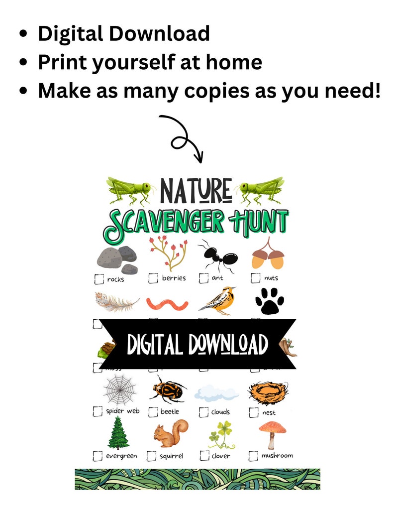Nature Scavenger Hunt Printable Nature Walk Nature Game Nature Study ...