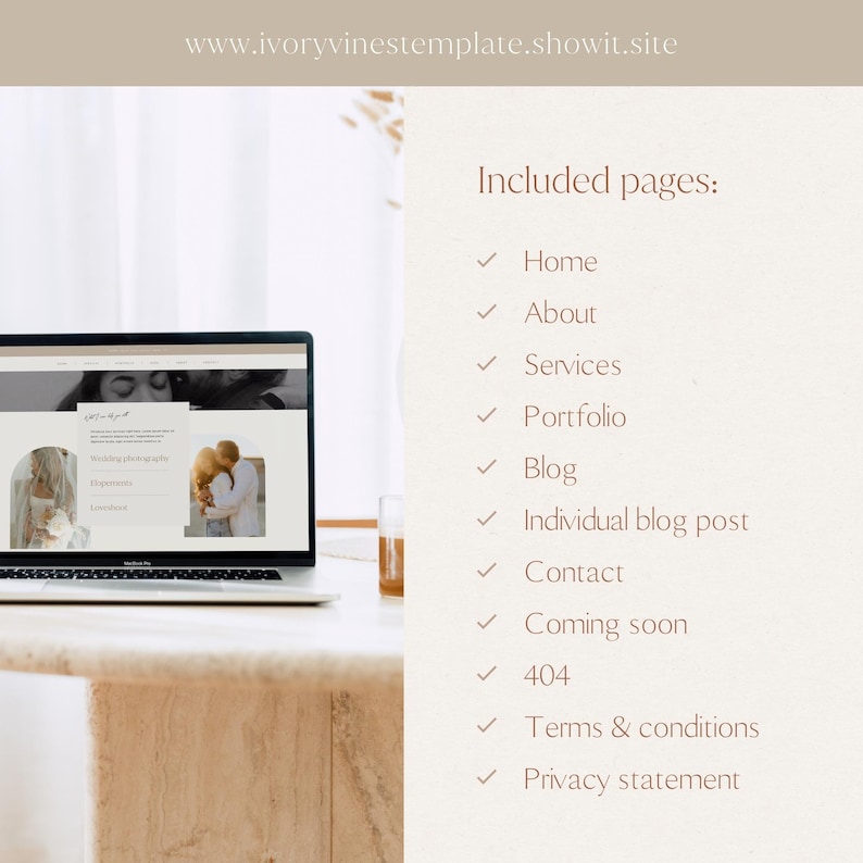 Showit Website Template: Neutral Design for Photographers - Etsy
