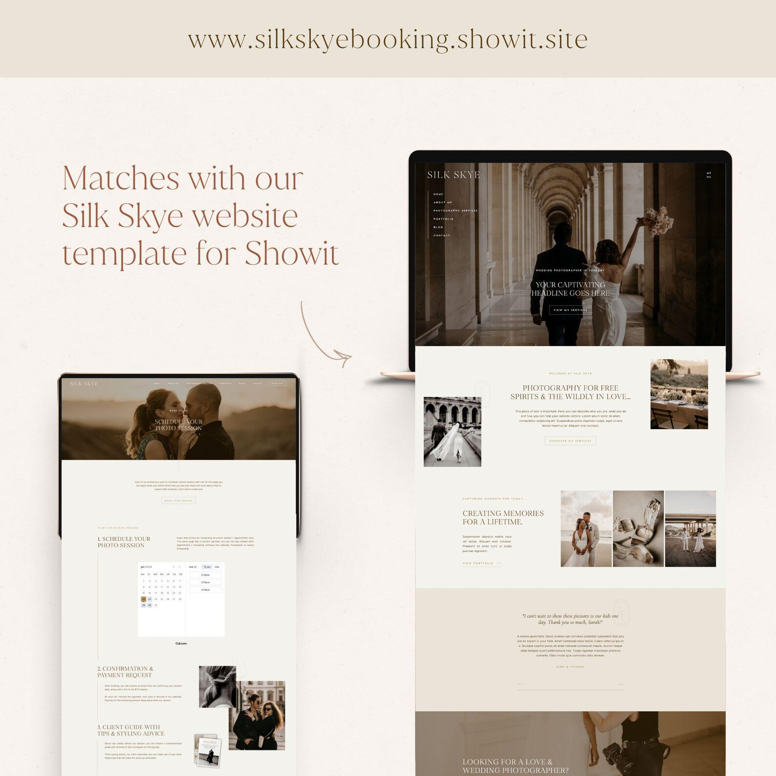 Aesthetic Showit Booking Page Template, Appointment Scheduling Page Template Add-on, Photography ...