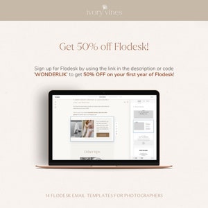 Neutral Flodesk Email Templates for Photographers | Minimal Clean ...