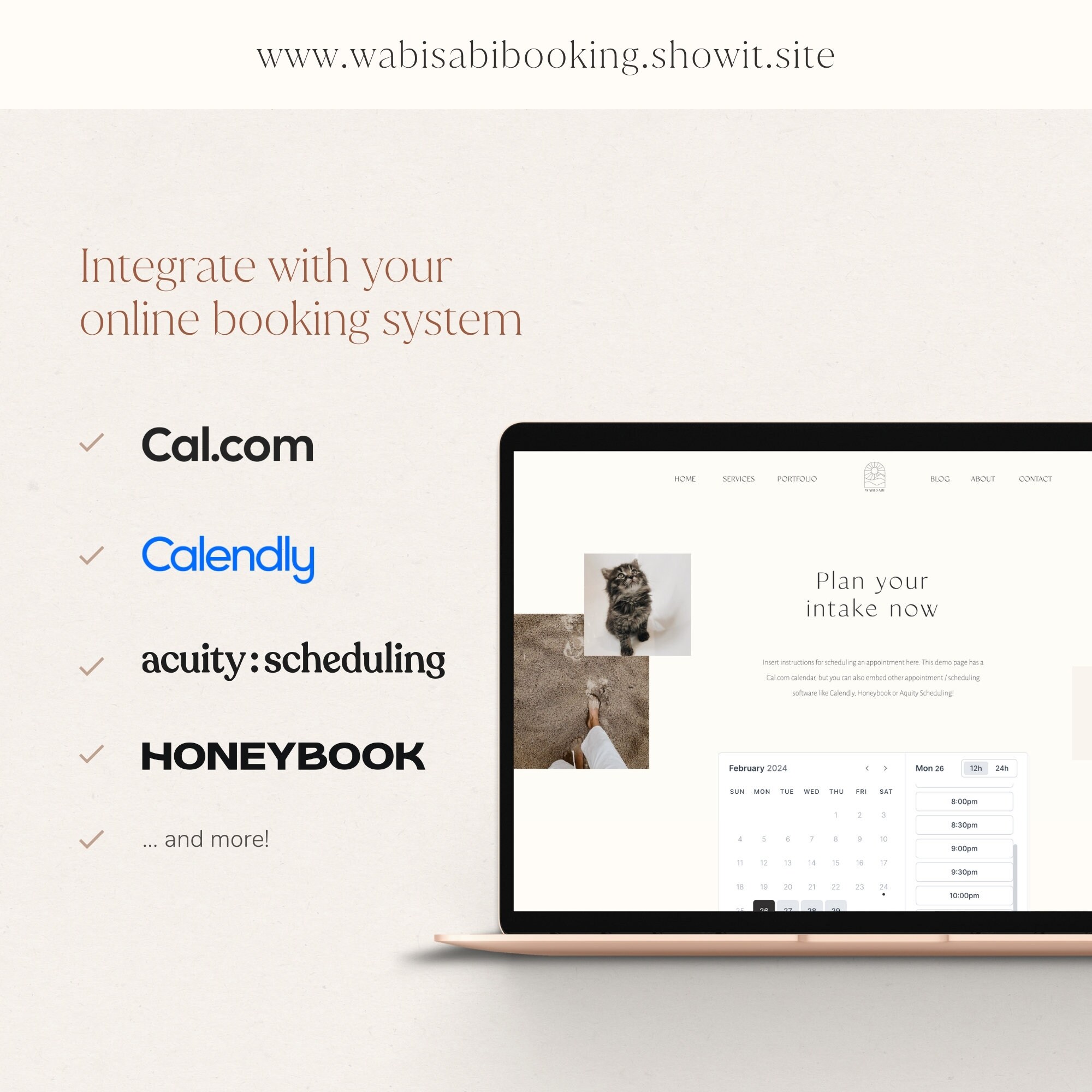 Minimal Showit Booking Page Template, Appointment Scheduling Page ...
