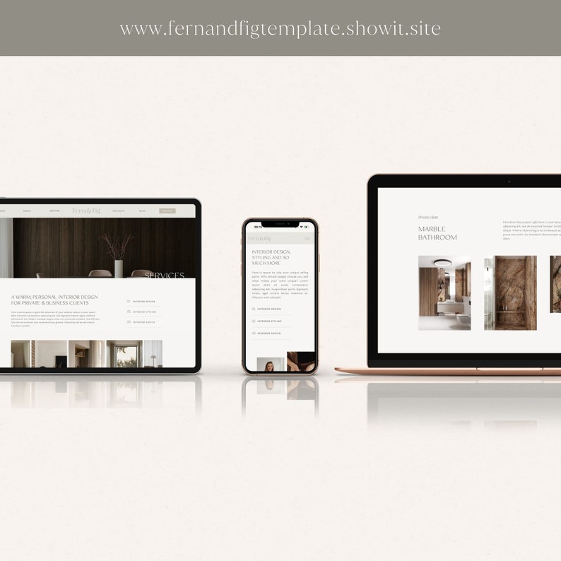 Showit Website Template: Earthy Interior Designer Website - Etsy