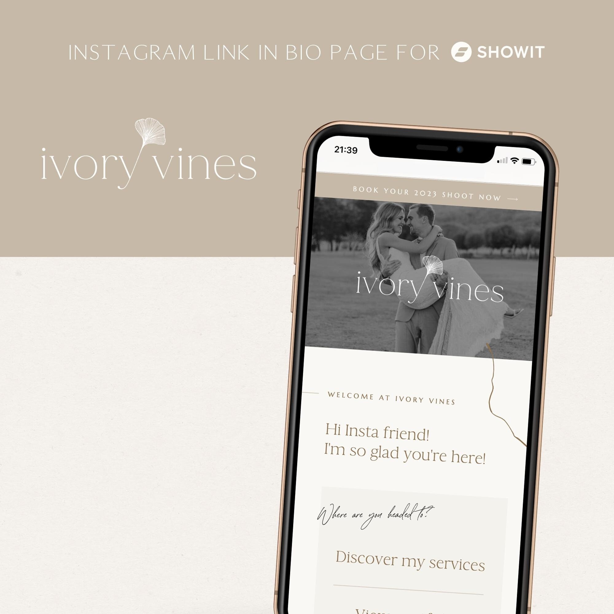 Neutral Showit Instagram Links Template, Showit Link in Bio Template, Calm Showit Linktree Page ...