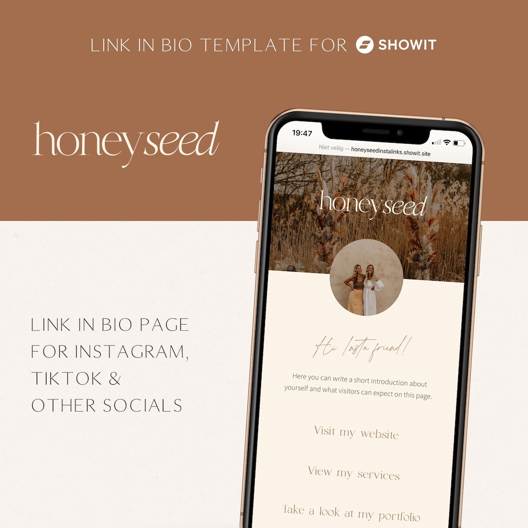 Boho Showit Instagram Links Template, Showit Link in Bio Template, Instagram Links Template ...