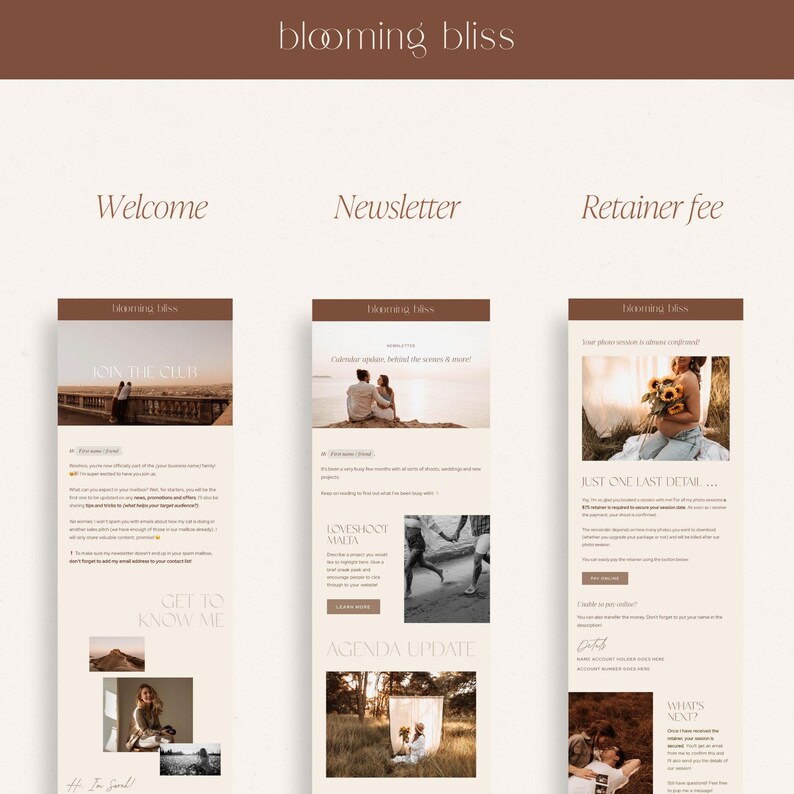 Boho Photography Flodesk Email Templates: 14 Essential Designs (digital ...