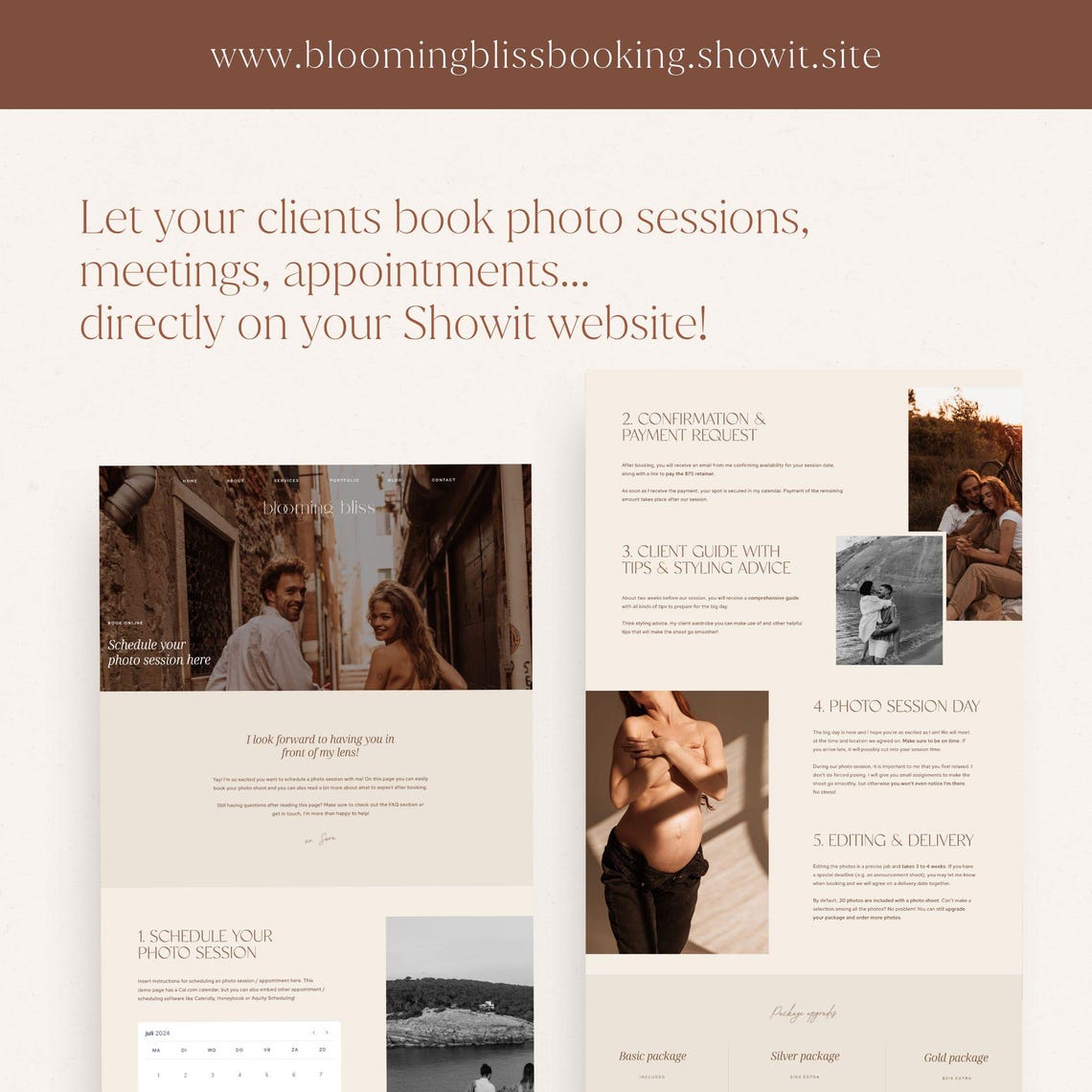 Boho Photography Showit Booking Page Template: Appointment Scheduling ...