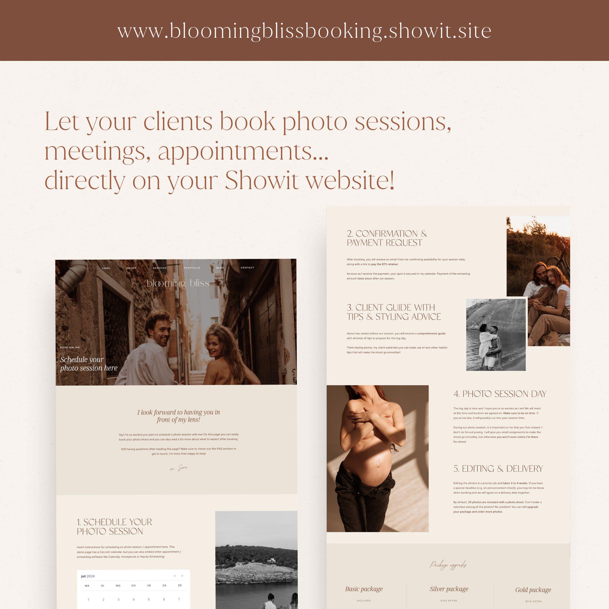 Boho Photography Showit Booking Page Template: Appointment Scheduling - Etsy
