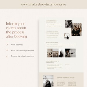 Aesthetic Showit Booking Page Template, Appointment Scheduling Page Template Add-on, Photography ...
