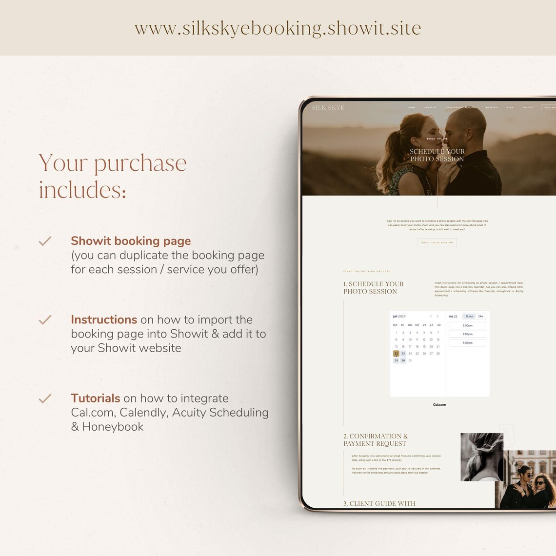 Aesthetic Showit Booking Page Template, Appointment Scheduling Page ...