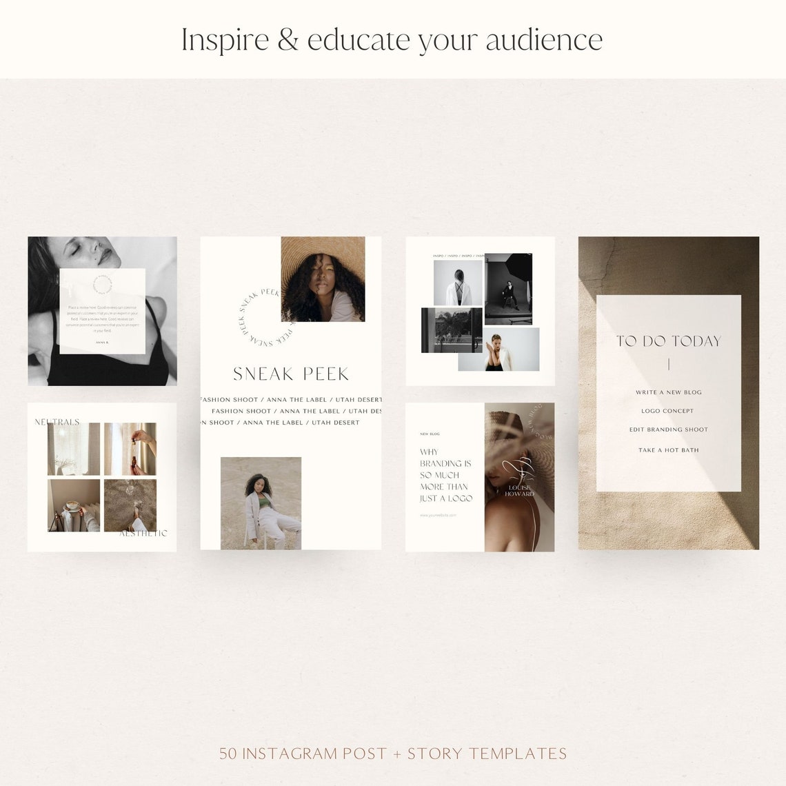 Minimal Instagram Post Story Templates for Canva Clean Instagram ...