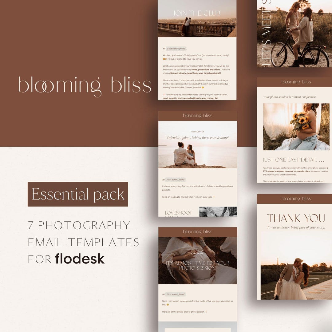 Boho Flodesk Email Templates for Photographers | Essential Flodesk ...