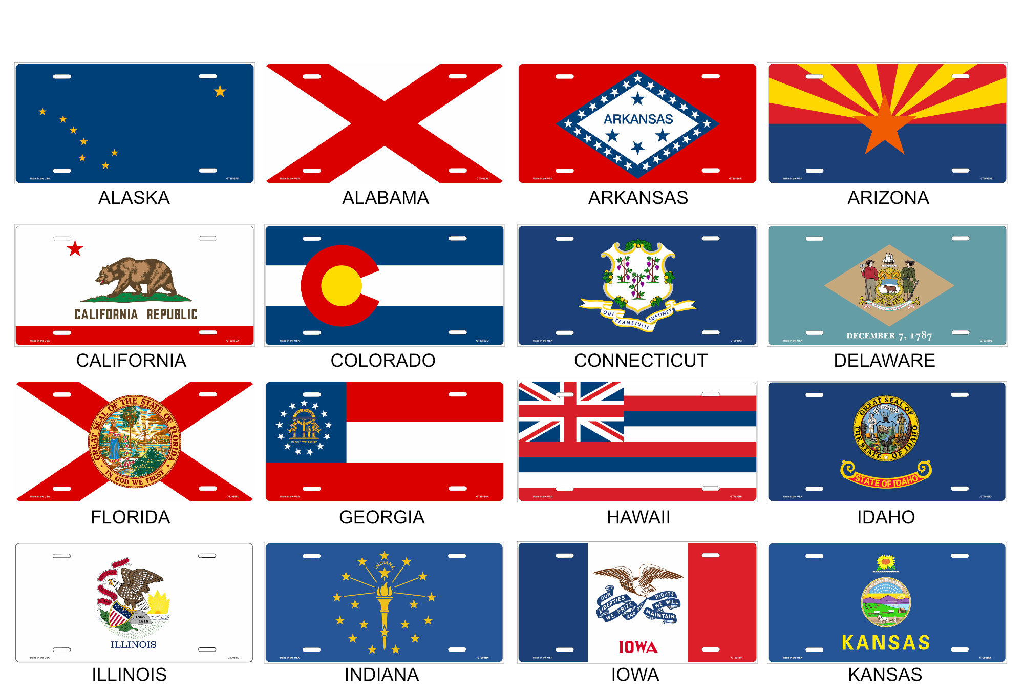 U.S. State Flags Automobile License Plates - Etsy