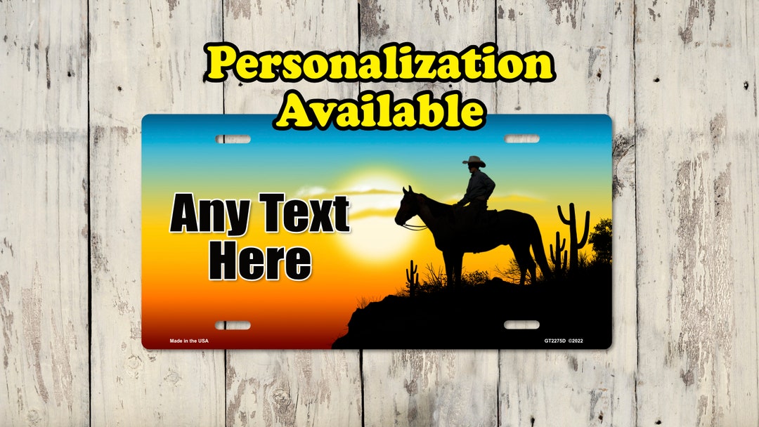Personalized Cowboy License Plate - Etsy