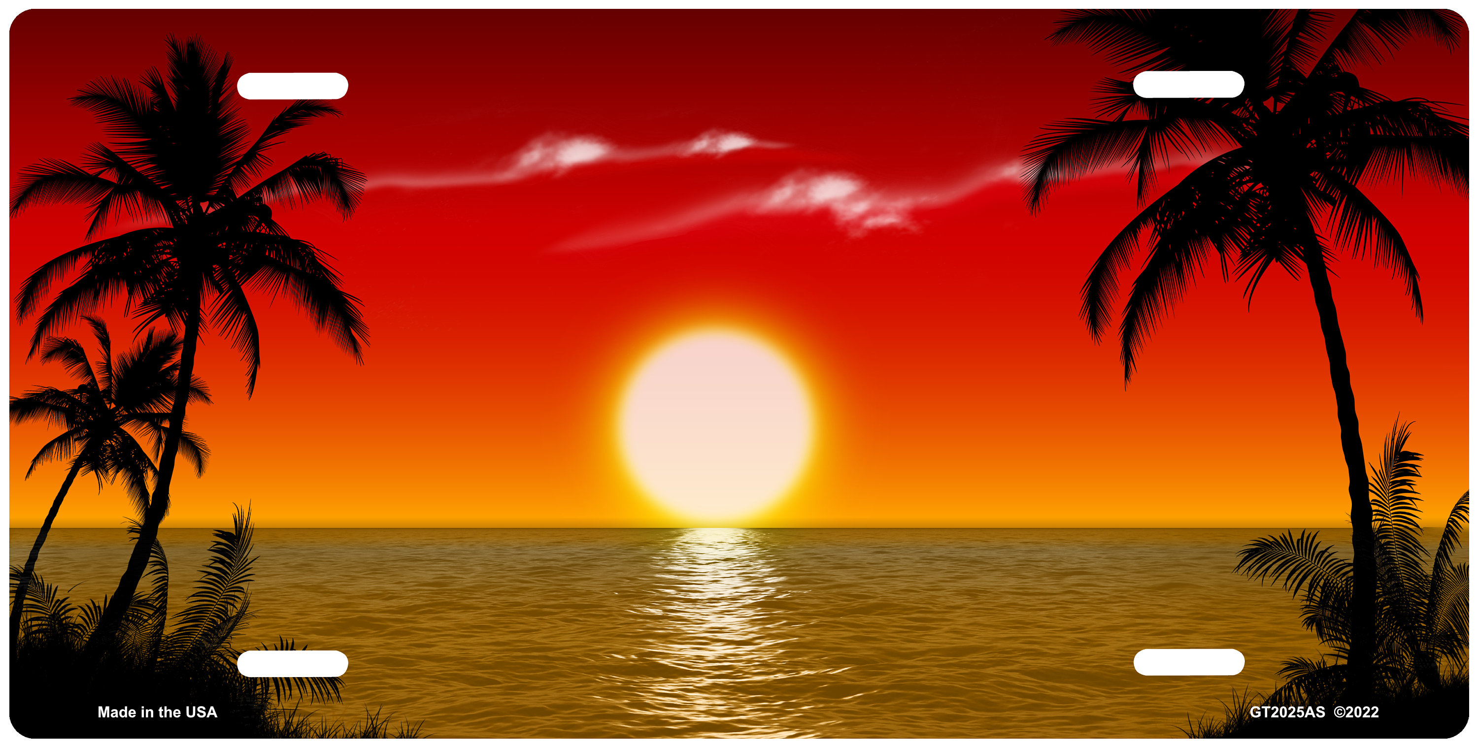 Personalized Scenic Palm Trees & Ocean Wave License Plates, Add Your ...