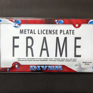 Diver (dive Flag) License Plate Frame - Etsy