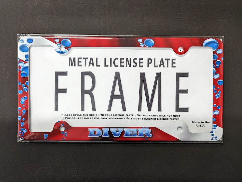 Diver (dive Flag) License Plate Frame - Etsy