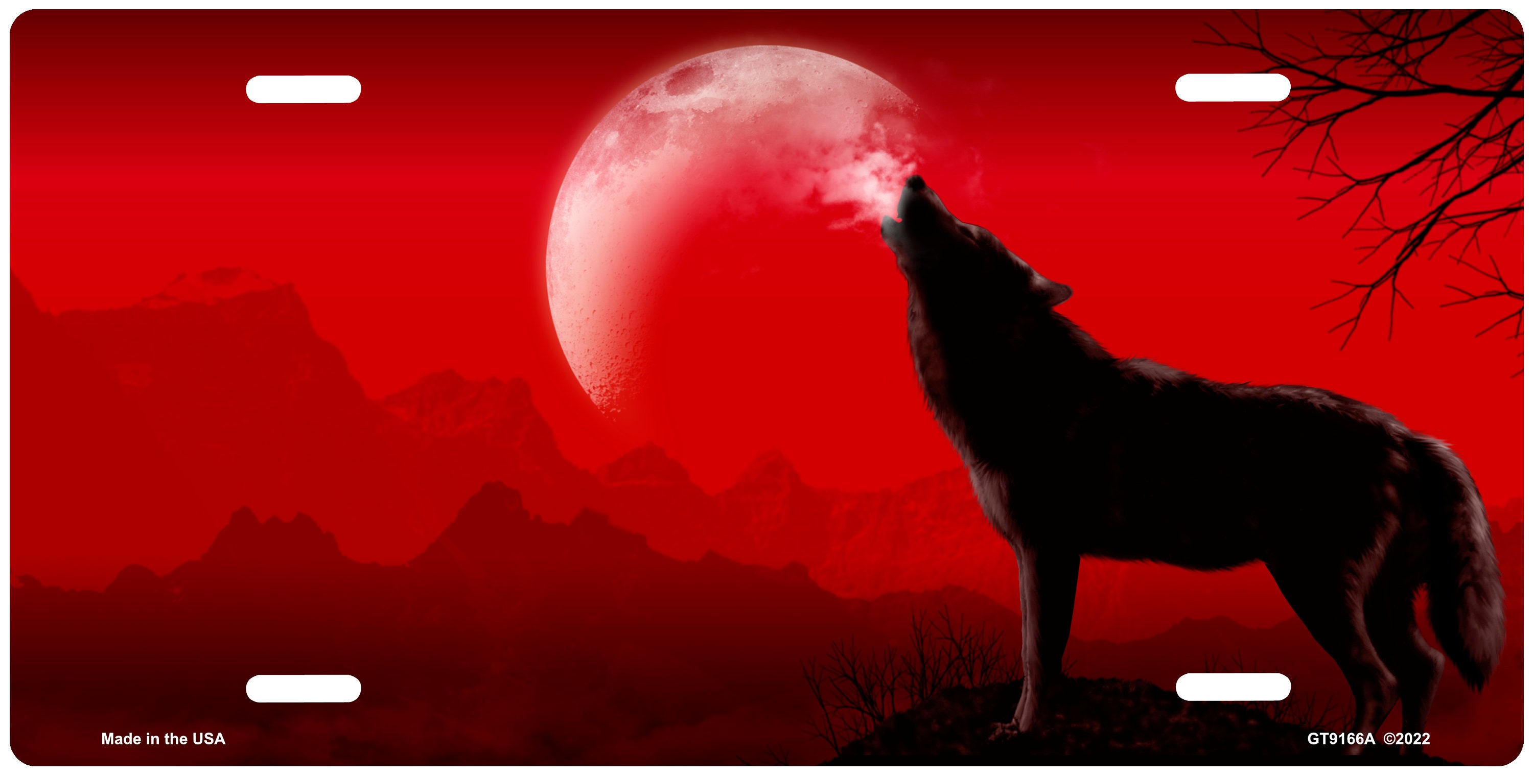 Personalized Howling Wolf on Red, Blue, Gray, Sunset, Mocha, and Teal ...