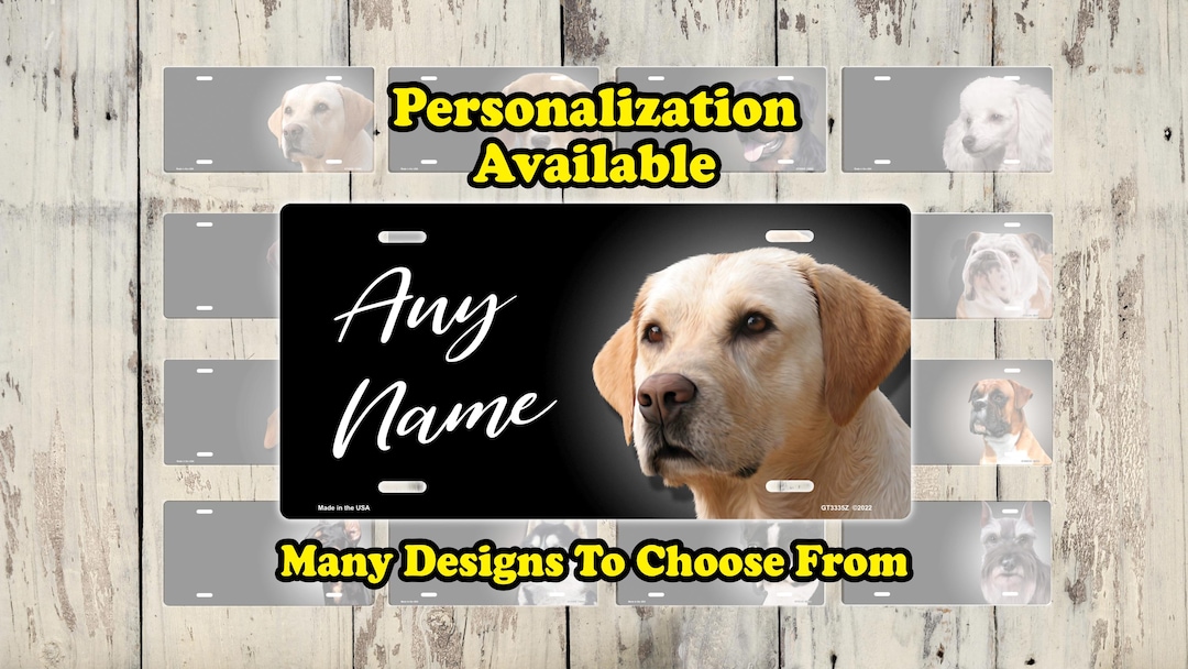 Custom Dog Breed License Plate: Personalized Novelty Car Tag - Etsy