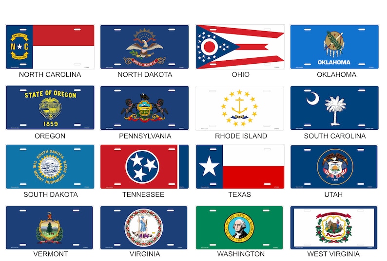 U.S. State Flags Automobile License Plates - Etsy