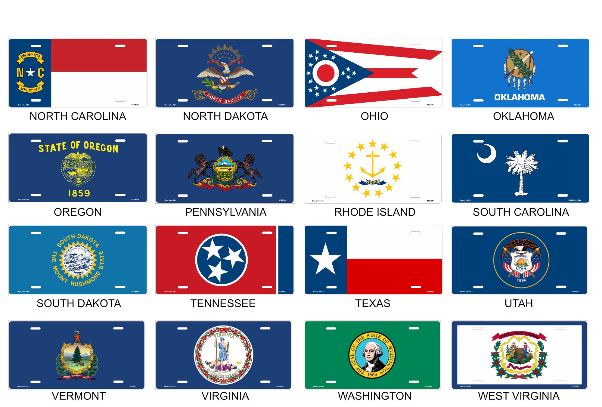 U.S. State Flags Automobile License Plates - Etsy
