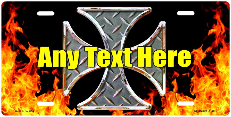 Skull and Crossbones on Realistic Flames Iron Cross and - Etsy