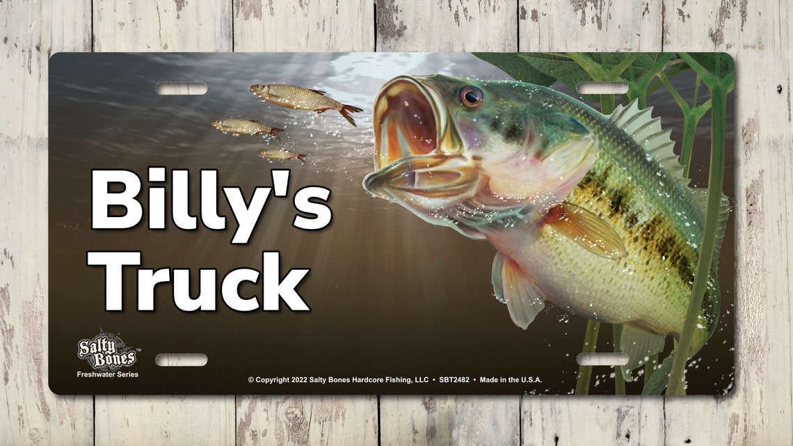 Personalized Freshwater Fishing License Plates, Add Your Text, Aluminum ...