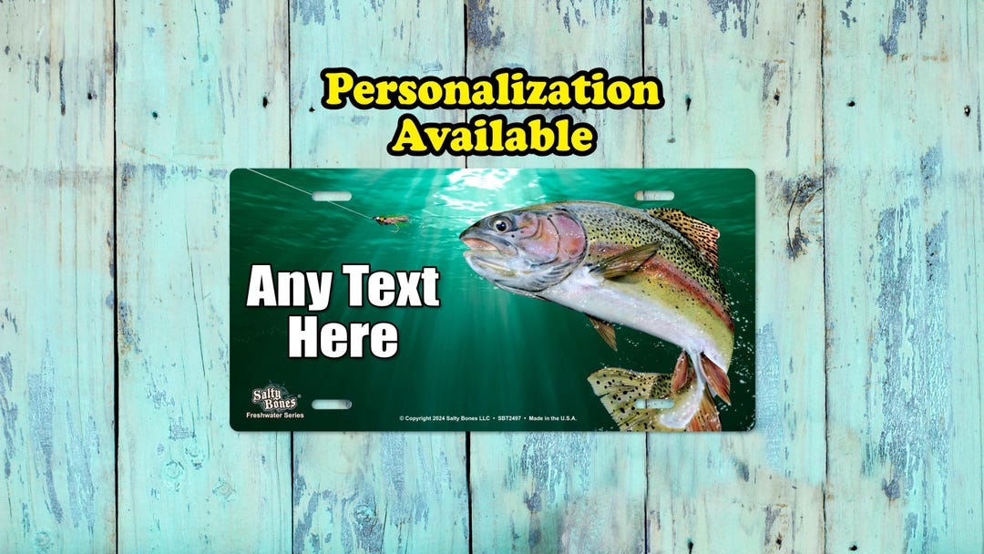 Rainbow Trout License Plate - Custom Dye Sublimation License Plate ...