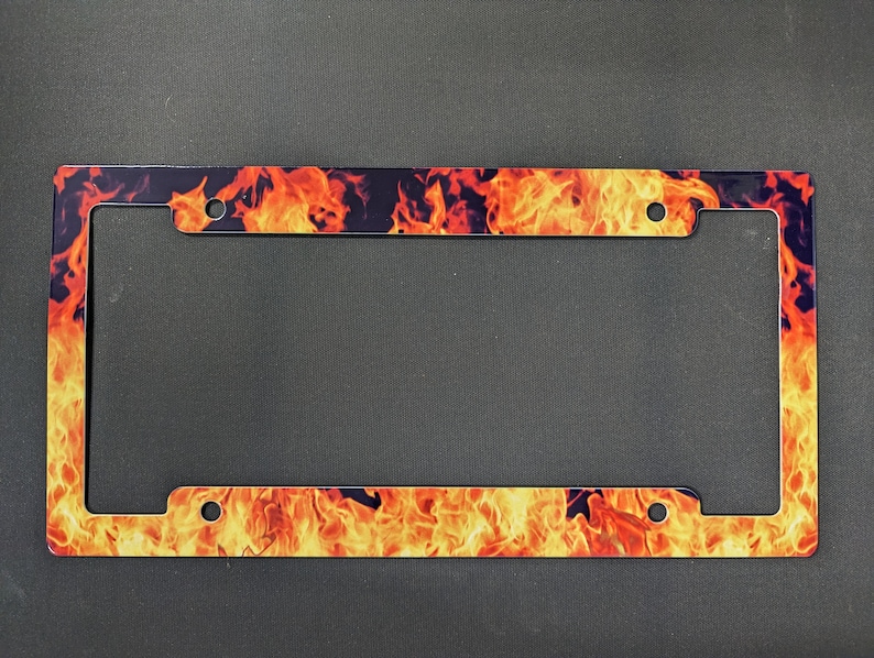 Flames License Plate Frame - Etsy
