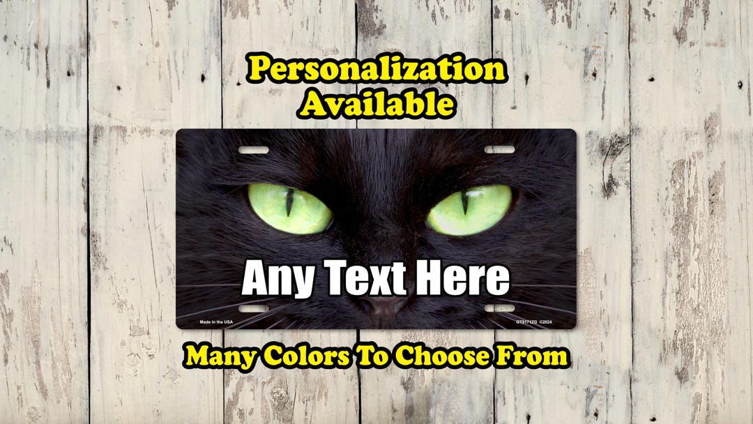 Cat Eyes License Plate: Custom Novelty Car Tag (6x12) - Etsy