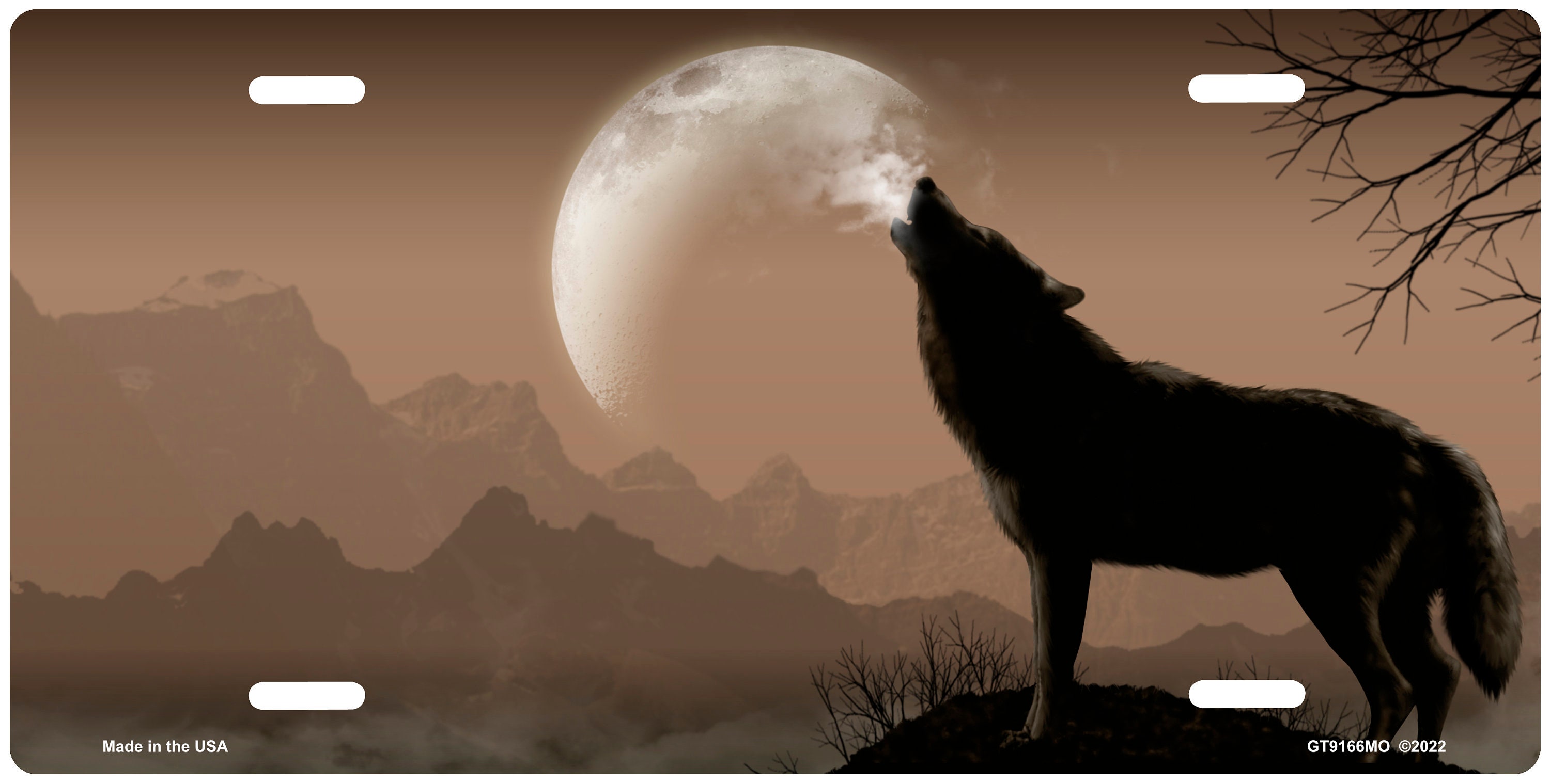 Personalized Howling Wolf on Red, Blue, Gray, Sunset, Mocha, and Teal ...