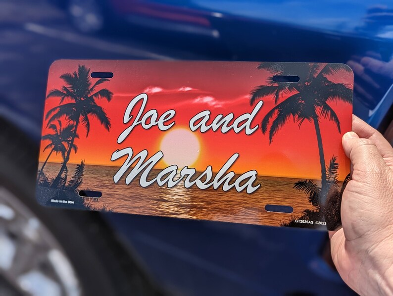 Personalized Scenic Palm Trees & Ocean Wave License Plates, Add Your ...