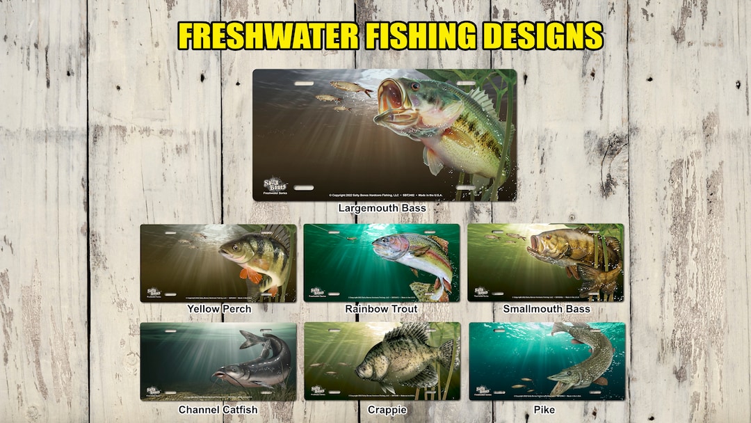 Personalized Freshwater Fishing License Plates, Add Your Text, Aluminum ...