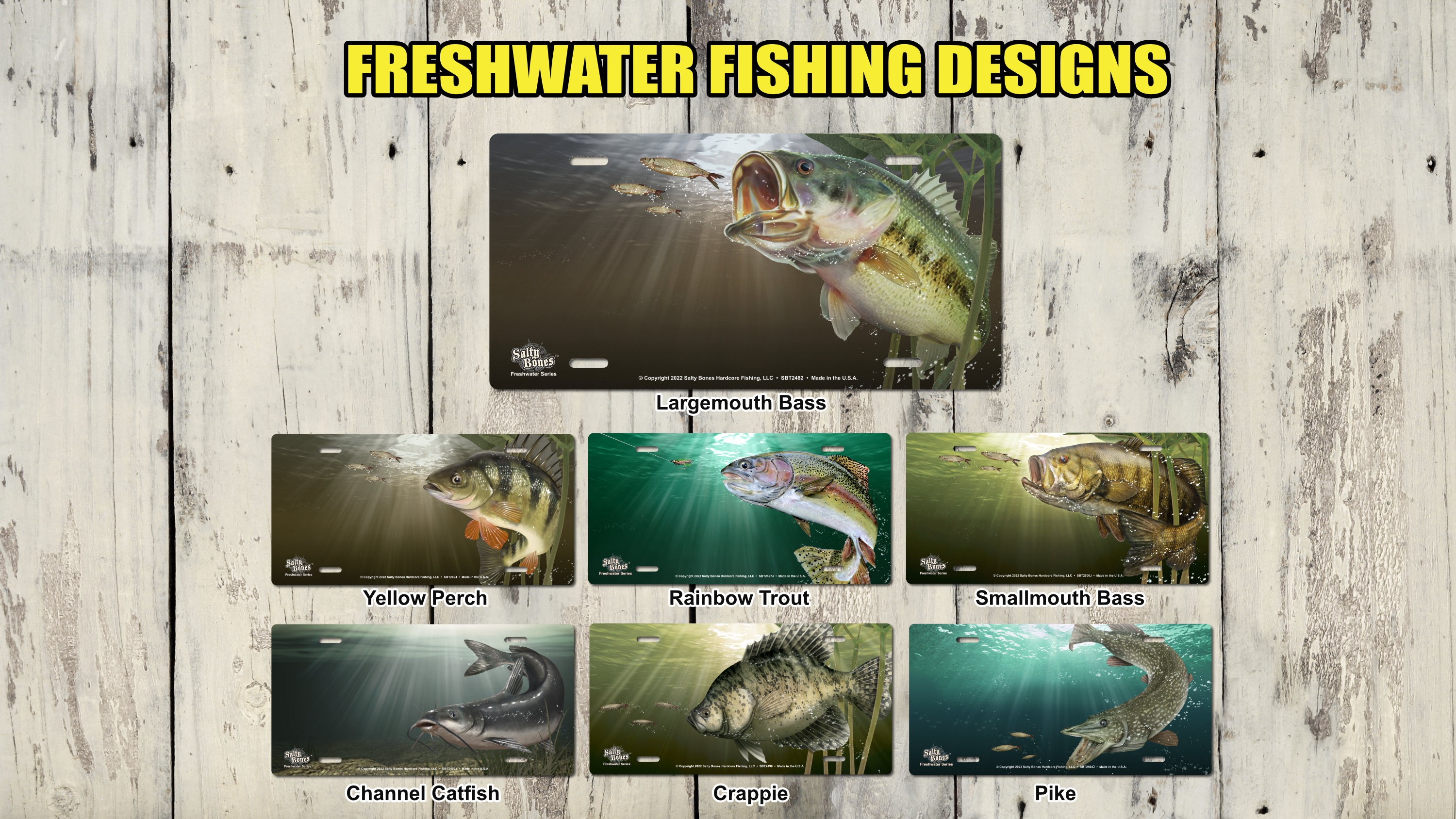 Personalized Freshwater Fishing License Plates, Add Your Text, Aluminum ...