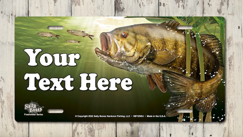Personalized Freshwater Fishing License Plates, Add Your Text, Aluminum ...