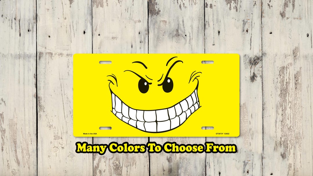 Grimace Face - Various Colors Available - License Plates - Etsy